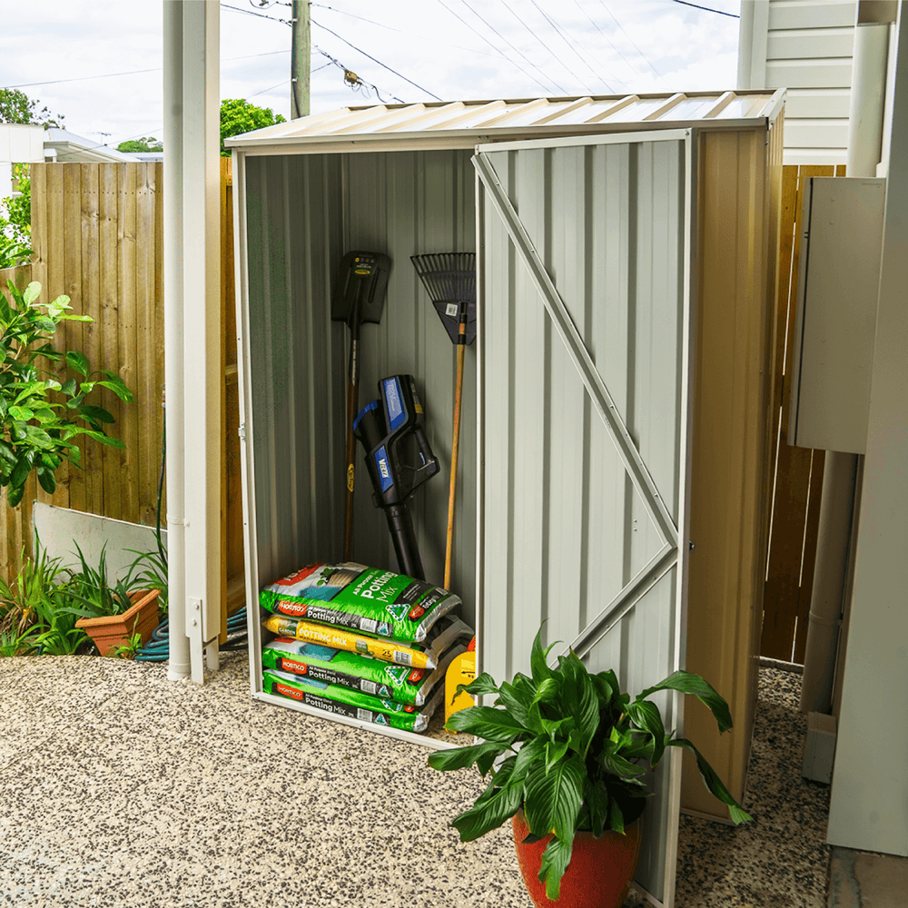 1.52mW x 0.78mD x 1.95mH Garden Shed Space Saver Single Door Zincalume