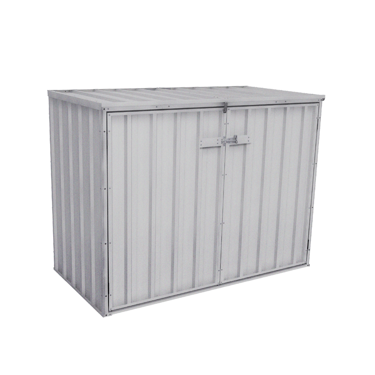 Absco Sheds 1.52m x 0.78m x 1.15m Bin Cover Zincalume Double Door with ...